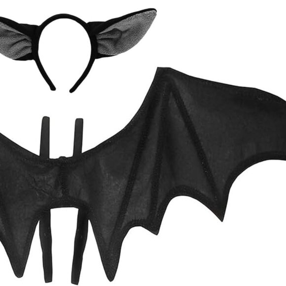 Other | Bat Costume Kit Black Bat Wings Ears Headband Halloween Cosplay ...